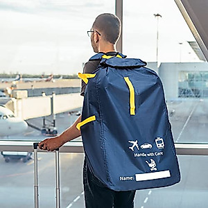 Car Seat Travel Bag for Air Travel, Durable Water Resistant Protector Foldable Infant Carseat Bag Airplane Gate Check Bag with Padded Straps, Stroller Bag for Airplane, for Safe & Secure Car Seat