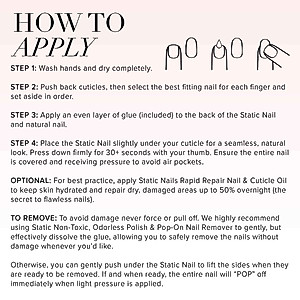 Static Nails Reusable Pop-On Manicure Set, Non-Damaging Glue-On Nails (Nude Sway Square) - False Nails with Static Nail Glue, Nail Set, Fake Acrylic Press On Nails