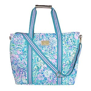 Lilly Pulitzer Picnic and Beach Cooler, Insulated Cooler Bag with Adjustable Shoulder Strap and Zippered Top, Large Soft Cooler for Groceries or Travel, Soleil It On Me