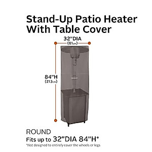Classic Accessories Ravenna Water-Resistant Round Stand-Up Patio Heater With Table Cover, 32 x 84 Inch