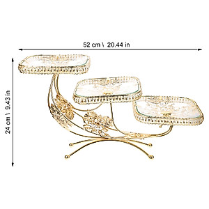 BESTOYARD 3 Tier Serving Stand European Style Glass Serving Platters Serving Trays for Snacks Appetizers Fruit Salad Cupcake Dessert Tea Party Display