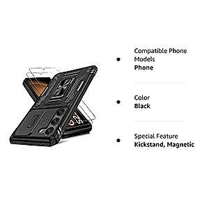 Samsung Galaxy S23 Plus 5G Case: Military Grade Drop Proof, Slide Camera Cover, Kickstand & 2x Screen Protector