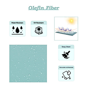 Aoodor Patio Bench Cushion Outdoor Olefin Fabric Slipcover Sponge Foam - Beige