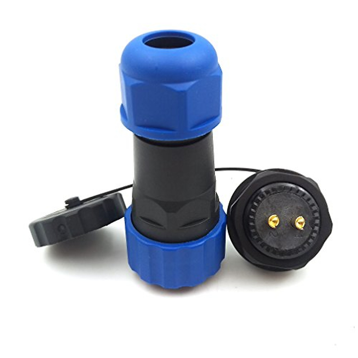 SD20 2pin Waterproof Connector, Circular IP68 LED Solar Panel Power Cable Plug Heavy Industrial Connector (2pin, Panel Mount)