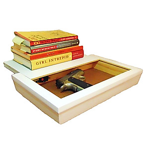 HEROBUILDERS Floating Shelf with Drawer - 100% Made in The USA - Real Wood Construction (Small, White)