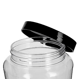 Mountain West Plastic Jars 32 Ounce Cylindrical Shape (4 Pack) Clear PET Plastic With Black Smooth Lids