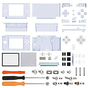 eXtremeRate Glacier Blue Replacement Full Housing Shell for Nintendo DS Lite, Custom Handheld Console Case Cover with Buttons, Screen Lens for Nintendo DS Lite NDSL - Console NOT Included