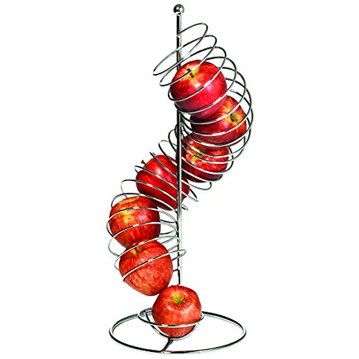 TableCraft Products FSP1507 Spiral Fruit Basket, 18.5" Height. 4.25" Diameter, Chrome Plated