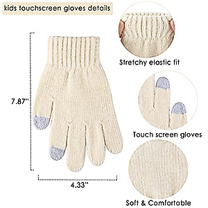 Toddler Boys Girls Winter Warm Knit Beanie Hat Touchscreen Gloves Neck Scarf with Fleece Cap for 3 4 5 6 7 Year Kid Gifts