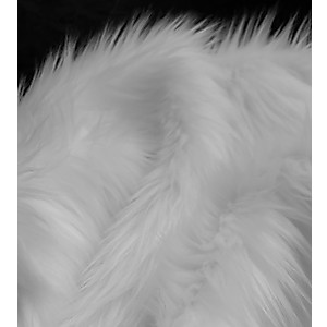 Bianna White Faux Fur Fabric, by The Yard, American Seller, Luxury Shag Shaggy Material for Crafting, Sewing, Costumes, Fursuits, Home Decor… (12x12 inches)