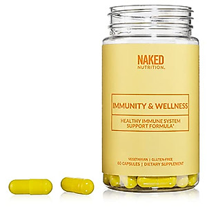 Naked Immunity & Wellness – Immune Support Supplement – Immunity Booster for Enhanced Health – Gluten-Free and Vegetarian Immune Defense Blend – 60 Capsules