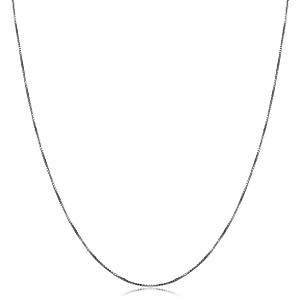 KoolJewelry 14k White Gold Venetian Box Chain Necklace for Women (0.5 mm, 24 inch)