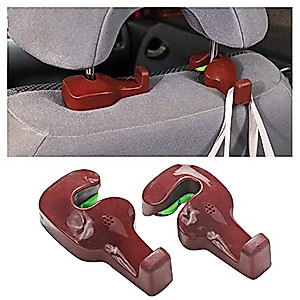 VARGTR 2 Pack Car Vehicle Back Seat Headrest Hanger Holder Hook,New Styles Car Hooks,Universal Purse Holder Car Seat Back Storage Organizer Hanger Hook,car headrest Hook (Brown)