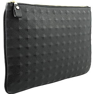 B BRENTANO Vegan Oversized Embossed Clutch Pouch (Black)
