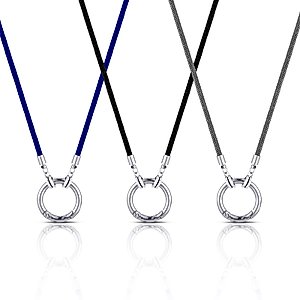 Junkin 3 Pcs Eyeglass Holder Necklace Ring for Women Glasses Holder Strap Chain Eye Glass Holder Necklace Stainless Steel Eyeglass Loop Holder Reading Glasses Holder Sunglasses Necklace for Women Men