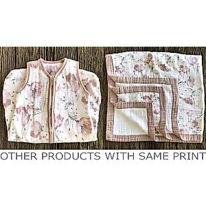 Aenne Baby, Muslin Swaddle Blanket for Girls, Infant Toddler Quilt, Swaddle Wrap for Girls, Luxurious Soft and Silky Stroller Cover, Floral Poppy Pink Blankie, Large 47"x 47", 1 Pack