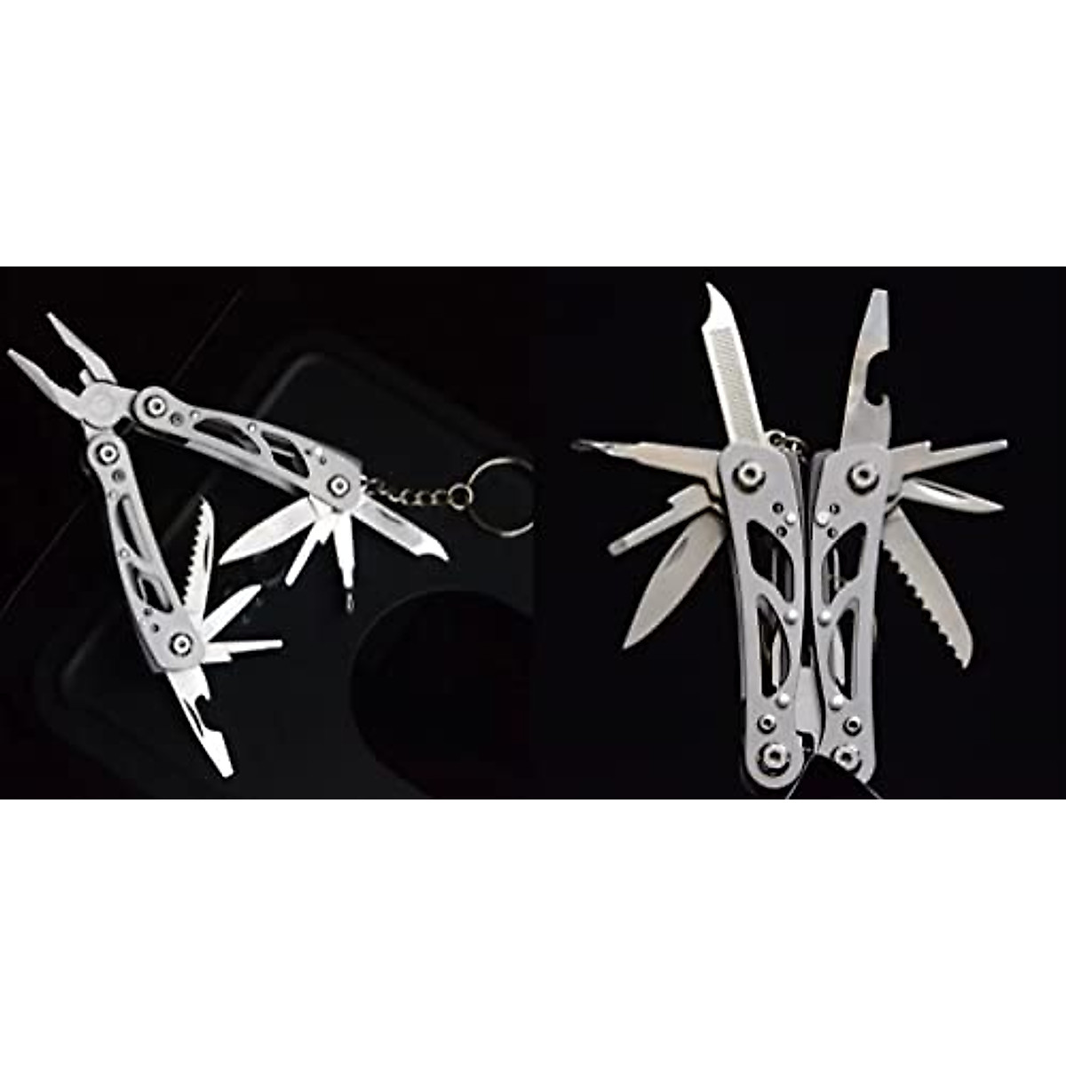 Multitools Set with Gift Box (Multi-Function Card, Multitool Key with Key Ring and Clip, Mini Multitool Plier).