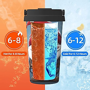 Insulated Coffee Mug Cute Gnome 17oz Double Wall Vacuum Stainless Steel Tumbler With Leak-Proof Lid And Handle, Cute Travel Thermos Mug For Cold Hot Drinks
