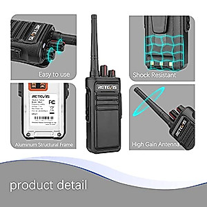 Retevis RB23 Waterproof Walkie Talkies Adults (IP67) with Earpiece and Mic Set(IP66), High Power 2 Way Radios Long Range, Durability, with 6 Way Multi Gang Charger (6 Pack)