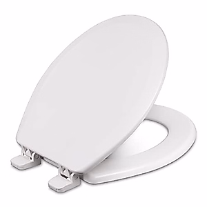 Centoco Toilet Seat, Round, Wood, Heavy Duty Toilet Seat, Toilet Lid, For Standard Toilets, Molded Wood with Centocore Technology, Made in the USA, 700-001, White