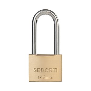 SEDORTI Outdoor Weatherproof Padlock with Stainless Steel Shackle and Solid Brass Body, Marine Grade Rustproof Long Lock for Sheds, Storage Unit School Gym Locker, Fence, Toolbox, Hasp Storage