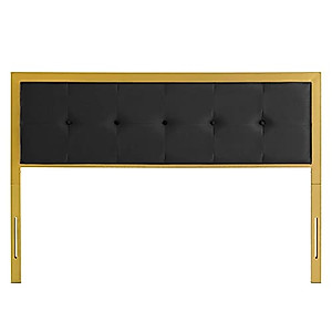 Modway Teagan Tufted Performance Velvet King Headboard in Gold Black