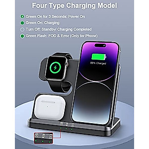 𝟮𝟬𝟮𝟯 𝗡𝗲𝘄 Wireless Charging Station 3 in 1 Wireless Charger for iPhone 14 13 12 11 Pro Max/X/8 Charging Station for Multiple Devices for Apple Watch Ultra SE 8 7 6 5 4 3 2 for AirPods Pro 3 2