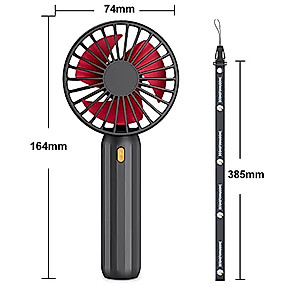 WITHOUSE Mini Handheld Fan, Portable Hand Fans USB Personal Rechargeable Battery Operated Small Desk Fans with 3 Speed for Women Girls Kids Indoor Outdoor Travel Office Room Bedroom（Grey）