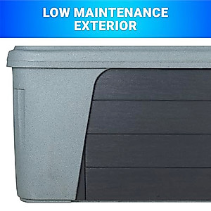 Essential Hot Tubs 34-Jet Lakeside EX Hot Tub, Seats 5, Lounger Seating with 2 Oversized 14-Port Jets, Powered by 5-Peak HP Pump, Gray Granite/Charcoal Gray