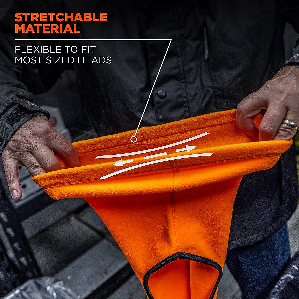 Ergodyne Standard Balaclava Face Mask-Fleece, Orange, One Size