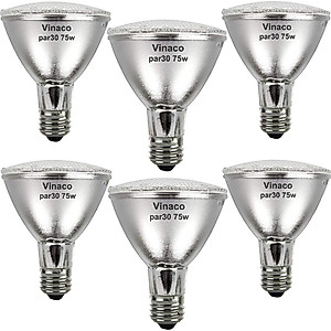 Vinaco PAR30 Flood Light 75W, 6 Pack High Brightness 1000LM PAR30 Halogen Long Neck Dimmable,PAR30L Flood 75 Watt 3000K Warm White, Long Lasting PAR30 75W 120V Flood Long Neck with E26 Base