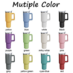 Personalized Gifts 40 Oz Tumbler with Handle and Straw, Custom Tumbler with Add Name, Photo, or Logo, Stainless Steel Double Walled Vacuum Insulated Cup, Customized Photo Gifts for Women Men