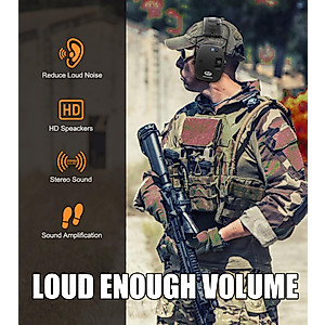 Hocazor Upgrade Bluetooth 5.4 Shooting Ear Protection with Sound Amplify Electronic Digital Safety Ear Muffs Slim Hearing Protector for Shooting Hunting Gun Range (Black)