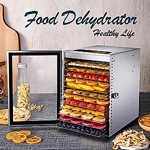 COLZER Food Dehydrator 12 Stainless Steel Trays, Food Dryer for Fruit, Meat, Beef, Jerky, Herbs, with Adjustable Timer and Temperature Control