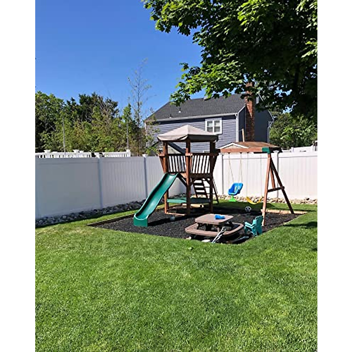 KidKraft Jungle Journey Wooden Outdoor Swing Set/Playset with Swings, Slide, Rock Wall and Observation Deck