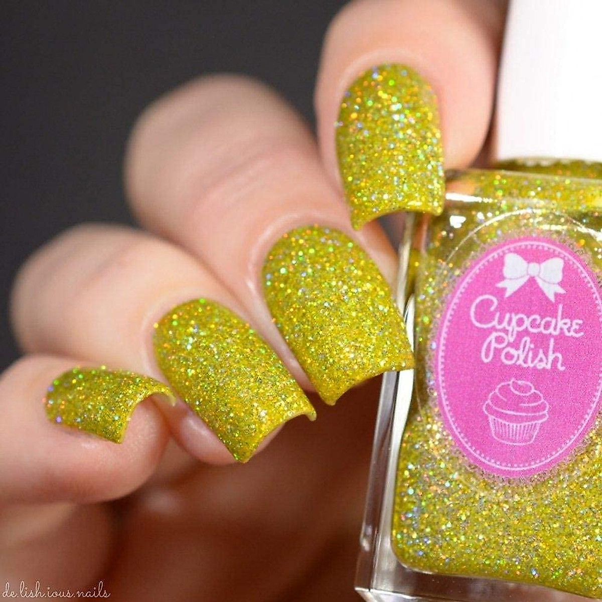 Princess Lolly - yellow glitter holographic nail polish by Cupcake Polish