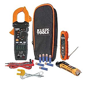 Klein Tools CL320KIT HVAC Kit for HVAC Testing; Digital Clamp Meter, Non-Contact Voltage Tester, and Infrared/Probe Thermometer