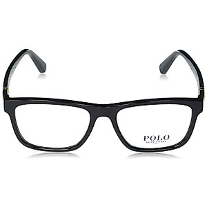 Polo Ralph Lauren Men's PH2230 Semi-Circular Prescription Eyewear Frames, Shiny Black/Demo Lens, 56 mm