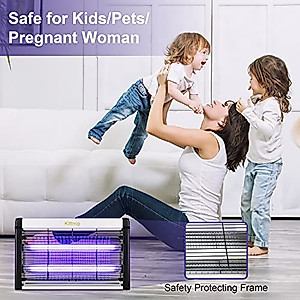 2 Pack Electric Bug Zapper, 20W 2800V Powerful Fly Insect Gnat Traps Fly Killers Catcher Repellent Mosquito UVA Light Electric Zapper for Indoor Home, 4 Extra Replacement Bulbs