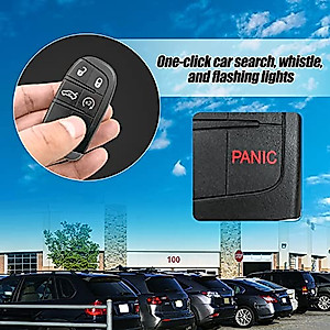 Key Fob Fits for Dodge Dart Charger Challenger 5-Button Keyless Entry Remote Control Car Key Fob, FCC ID M3N-40821302, Replace 56046759AA 56046759AB 56046759AC 56046759AD 56046759AE
