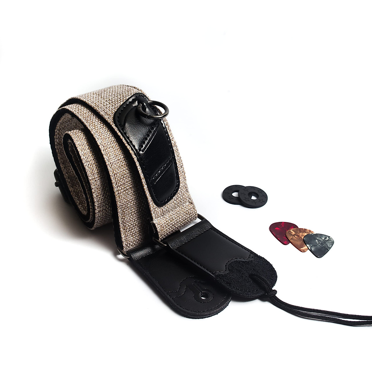 Guitar Strap For Bass, Electric & Acoustic Guitar, Strap Locks Included (Ruby), One Size (LMR00_02)