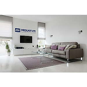 Mount-It! Speaker Mount for Wall and Ceiling, Low Profile Heavy Duty, Anti-Theft, Universal for Channel Surround Sound and Satellite Speakers, Black, 2 Mounts