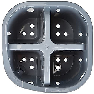 Addis Eco 100% Recycled Plastic Cutlery Utensil Drainer Tray holder caddy with 4 compartment, Light Grey