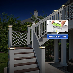 VOLISUN Solar Post Cap Lights Outdoor,Deck Fence Post Cap Lights Solar Powered 6Pack for 4x4/6x6 Wooden/Vinyl,Waterproof Warm/Cool Lighting Black Solar Outdoor LED Post Light for Garden/Patio