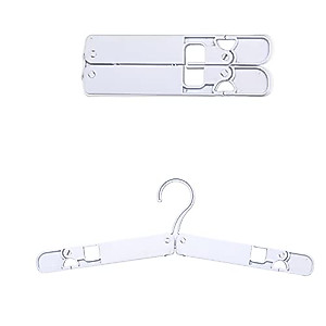 Foldable Travel Hanger Pants Hangers Lightweight and Durable Non-deformable Plastic Cloths Hanger Fits All Clothes and Socks Towel Can Be Folded Down for Easy Storage(Green) (Green)