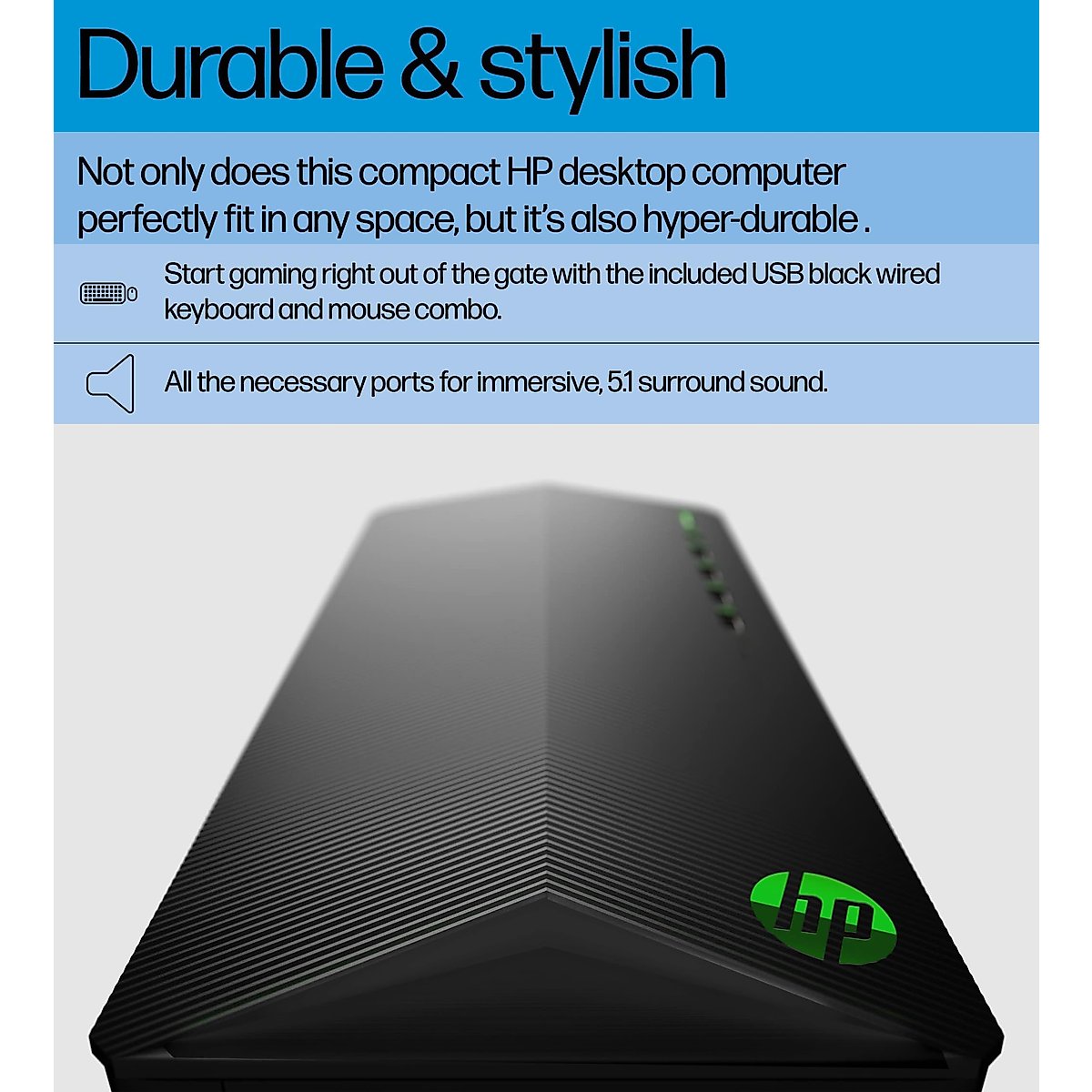 HP Pavilion Tower Desktop Computer, Octa-Core AMD Ryzen 7 5700G (Beat i7-11700K), 4GB DDR4 RAM, 256GB PCIe SSD, WiFi 6, Bluetooth, RJ-45, HDMI, VGA, Keyboard and Mouse, Windows 11 Pro, WE/PGPY