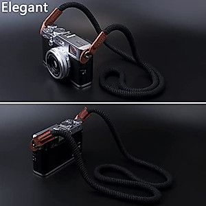 VKO Soft Rope Camera Neck Strap, Shoulder Strap Compatible with Sony A6100 A6600 A6000 A6300 A6500 A6400 RXIR II RX10 IV X100F X-T30 X-T3 X-T4 X-T20 X-T2 X100T Camera Black
