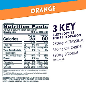Pedialyte Fast Hydration Electrolyte Solution, Orange, Hydration Drink, 33.8 Fl Oz (Pack of 4)