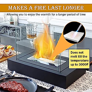 2 Pcs Ceramic Wool Wick Sponge to Extend Burn Time – Ceramic Wool for Tabletop Firepit - Ceramic Fiber Insulation for Bioethanol Fireplaces, Portable Tabletop Fire Pits - 24" x 12" x 1" (Thick)