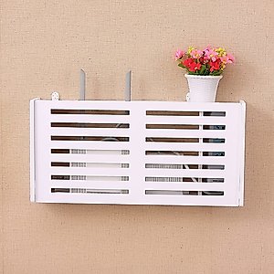 Noviko WiFi Router Modem Cable Power Plug Wire Storage Boxes Wall Mount Floating Shelf Multi-Function Storage Rack